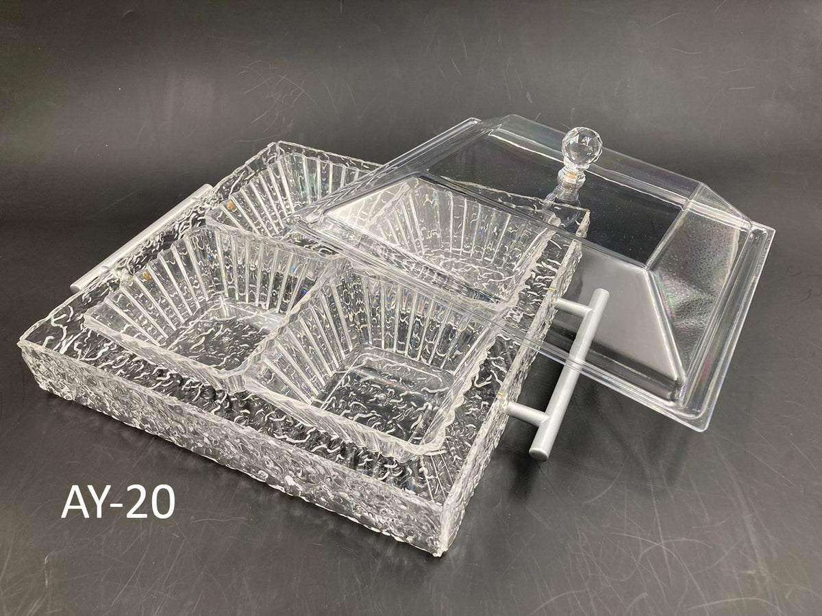 Square Condiment Tray with 4 Bowls and Cover – HouzeCart