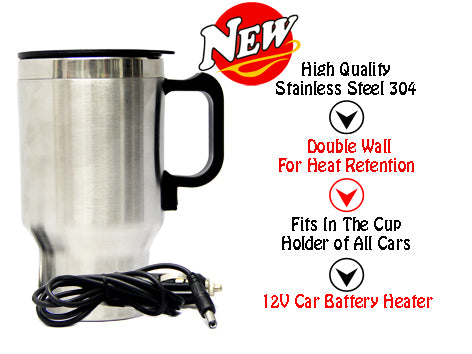 Stainless Steel Mug with Electric Plug – HouzeCart